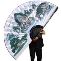 China [I AM YOUR FANS]Hot Selling Folding Wall Fan 100% Hand Painted Chinese Painting Giant Asian Folding Fabric Fan for sale