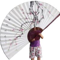 China [I AM YOUR FANS]Hot Selling Folding Wall Hand Fan Bamboo 100% Hand Painted Chinese Painting Giant Asian Folding Fabric Fan for sale