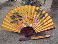China [I AM YOUR FANS]Hot Selling Folding Wall Hand Fan Bamboo 100% Hand Painted Chinese Painting Giant Asian Folding Fabric Fan for sale