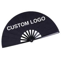 China New Wholesale Custom Printed Logo Folding Hand Fan Wedding Bamboo Hand Held Fan Large Hand Fans for sale