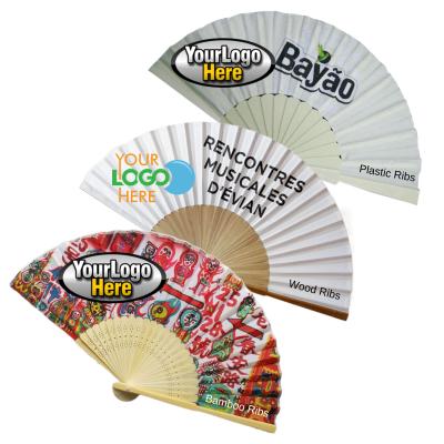China Custom Design Print Personalize Folding Plastic/Wooden/Bamboo Hand Fan Abanicos De Mano Foldable Promotion Fan Wholesale for sale
