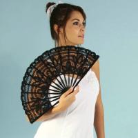 China [I AM YOUR FANS] Handmade 27cm 23cm 21cm 13 Colors Ivory Lace Hand Fan Wedding Favors Fans for sale