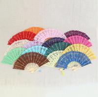 China [I AM YOUR FANS] Handmade 27cm 23cm 21cm 13 Colors Ivory Lace Hand Fan Wedding Favors Fans for sale