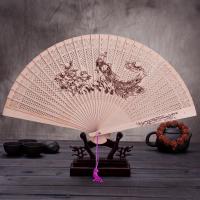 China [I AM YOUR FANS]Sufficient Stock! Handcrafted Chinese Design Patterned Fan 23CM Wood Hand Fan With Tassel for sale