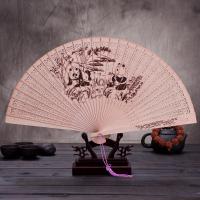 China [I AM YOUR FANS]Sufficient Stock! Handcrafted Chinese Design Patterned Fan 23CM Wood Hand Fan With Tassel for sale
