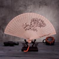 China [I AM YOUR FANS]Sufficient Stock! Handcrafted Chinese Design Patterned Fan 23CM Wood Hand Fan With Tassel for sale