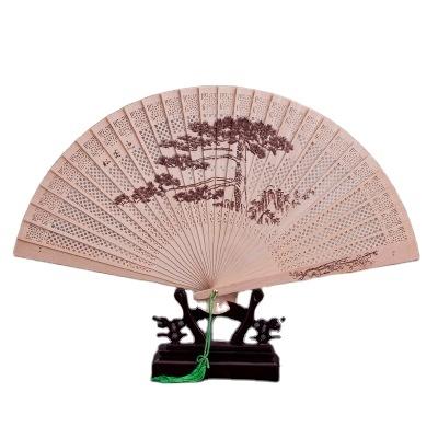 China [I AM YOUR FANS]Sufficient Stock! Handcrafted Chinese Design Patterned Fan 23CM Wood Hand Fan With Tassel for sale
