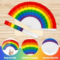 China Personalized Hand Fans Rave Fans Pride Rainbow Fans for Event & Party Supplies for sale