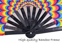China [I AM YOUR FANS] 13 Ribs Rainbow Color Large Kungfu Fan Wushu Dance Rave Fan for Sale for sale