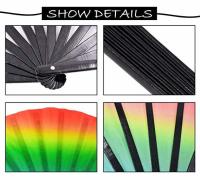 China [I AM YOUR FANS] 13 Ribs Rainbow Color Large Kungfu Fan Wushu Dance Rave Fan for Sale for sale