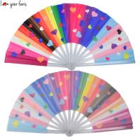 China New Design Custom Large Fans Pride Rave Fans 33cm/13inch Large Folding Hand Fan for Party, Dance, Decoration for sale