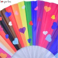 China New Design Custom Large Fans Pride Rave Fans 33cm/13inch Large Folding Hand Fan for Party, Dance, Decoration for sale