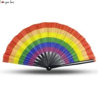 China 13inches Personalised Bamboo Tarot Themed Large Hand Fan 33cm Folding Fan for Festival Party & Home Decoration for sale