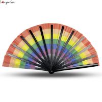 China 13inches Personalised Bamboo Tarot Themed Large Hand Fan 33cm Folding Fan for Festival Party & Home Decoration for sale