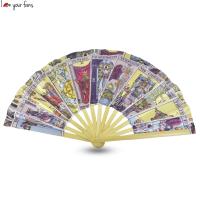 China Personalised Tarot Themed Large Hand Fan Custom Printed Folding Fan for Festival,Party,Decoration for sale