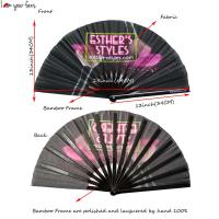 China Contemporary 33cm Clack Folding Fan Smooth Opening Bamboo Craft Stylish Modern Hand Fan for Business or Promotional Gift for sale