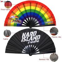 China Contemporary 33cm Clack Folding Fan Smooth Opening Bamboo Craft Stylish Modern Hand Fan for Business or Promotional Gift for sale