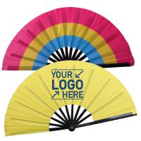 China Wholesale Custom Design Personalised Fans Printed Portable Bamboo Rave Fan Held Large Hand Folding Fan for sale