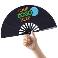 China Wholesale Custom Design Personalised Fans Printed Portable Bamboo Rave Fan Held Large Hand Folding Fan for sale