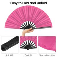 China Customized 33cm Personalized Clack Fans Large Chinese Hand Fan Rave Fan for sale