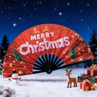 China Personalized 33Cm Large Folding Halloween Fans Bamboo Crafts Hand Fan for Festival Party for sale