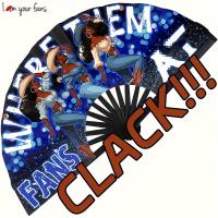China Hot Selling Boots on the Ground Clacking Hand Fan Custom Clack Fans Rave Fan for sale