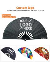 China 2025 New Arrival Customized Printing Decoration Bamboo Hand Fans Large for sale