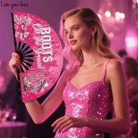 China Boot on the Ground Clacking Hand Fans Clacking Sublimation Fan Rave Fan for sale