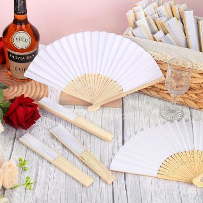 China Custom Bamboo Hand Fan Personalized Wedding Fans Paper Fans for Wedding Decoration for sale