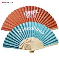 China Personalized Printed Art Logo Handfan Favor Fabric Wooden Bamboo Silk Sublimating Folding Custom Hand Fan for Wedding Promotion for sale