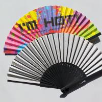 China Personalized Printed Art Logo Handfan Favor Fabric Wooden Bamboo Silk Sublimating Folding Custom Hand Fan for Wedding Promotion for sale