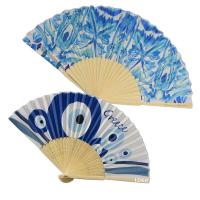 China Advertising Hand Fans Customized Color Logo Fan Personalized Bamboo Paper or Fabric Folding Fan for sale