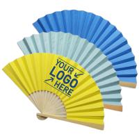 China Wholesale Custom Printed Logo Folding Handfan Rib Wedding Wooden Hand Held Paper Bamboo Fans for sale