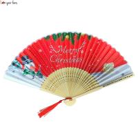 China New Arrival Christmas Fan Bamboo Fan Custom Christmas Gifts Hand Fan for sale