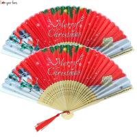 China New Arrival Christmas Fan Bamboo Fan Custom Christmas Gifts Hand Fan for sale