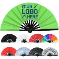 China Custom Kungfu Fan Big Folding Hand Fan Large Rave Clack Hand Fan for Dance, Parties, Festivals for sale