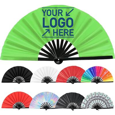 China Custom Kungfu Fan Big Folding Hand Fan Large Rave Clack Hand Fan for Dance, Parties, Festivals for sale