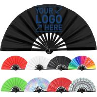 China Custom Kungfu Fan Big Folding Hand Fan Large Rave Clack Hand Fan for Dance, Parties, Festivals for sale