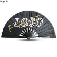China Hot Selling Personalized 33cm Large Clack Fan Rave Festival Fans Kungfu Hand Fans for Party, Dance for sale