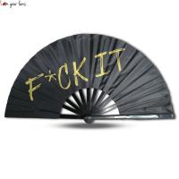 China Hot Selling Personalized 33cm Large Clack Fan Rave Festival Fans Kungfu Hand Fans for Party, Dance for sale
