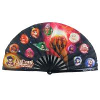 China 33Cm Bamboo Crafts Large Folding Fan Clack Rave Hand Fan for Raves Halloween Burlesque Women & Festival Accessories for sale