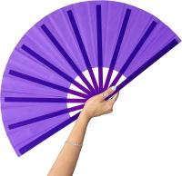 China Large 13 Inch  Folding Hand Handle Bamboo Clack Fans Rave Fan Custom for Promotion Crafts for sale