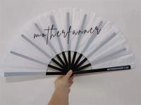 China Music Festival Custom Large Clack Fans 13inch Kungfu Hand Fan Rave Fan for Dancing for sale