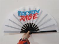 China Music Festival Custom Large Clack Fans 13inch Kungfu Hand Fan Rave Fan for Dancing for sale