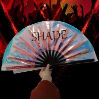 China 13 Inch Custom Rave Printed Folding Hand Fan Plastic Rave Hand Fan Printed Loud Clack Hand Fan for sale