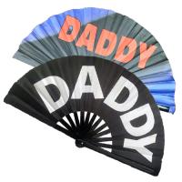 China 33cm Factory Self-production Large Rave Fan Folding Plastic Foldable Rave Hand Fan Custom Fan for sale