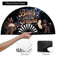 China Cowgirl Dance Rave Fan Kungfu Hand Fan Boot on the Ground Clacking Hand Fans for sale