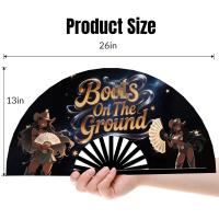 China Cowgirl Dance Rave Fan Kungfu Hand Fan Boot on the Ground Clacking Hand Fans for sale