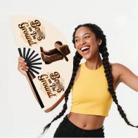 China Cowgirl Dance Rave Fan Kungfu Hand Fan Boot on the Ground Clacking Hand Fans for sale