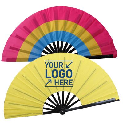 China Chinese Traditional Style Kung Fu Fan Bamboo Fan Large Rave Handheld Fan for sale